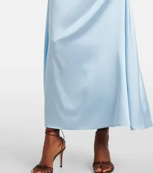 Staud Phare Silk-blend Satin Cocktail Dress - Blue