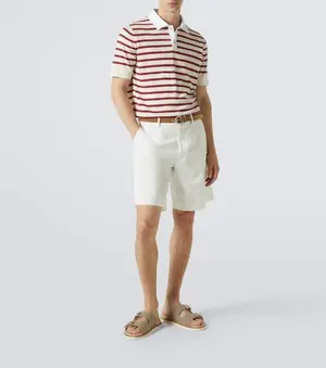 Brunello Cucinelli Striped Cotton Polo Shirt