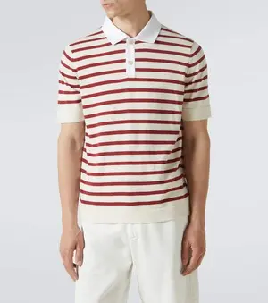 Brunello Cucinelli Striped Cotton Polo Shirt
