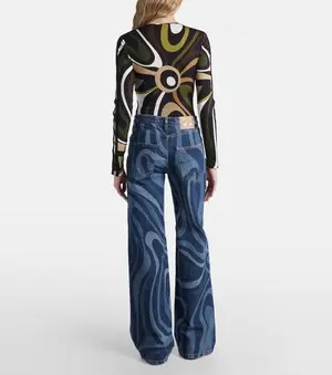 Emilio Pucci Marmo Printed Satin Bodysuit - Multicoloured