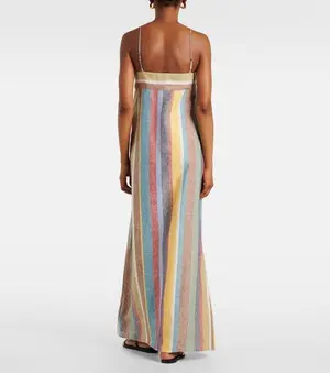 Staud Laura Striped Linen Maxi Dress - Multicoloured