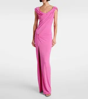Versace Safety Pin Draped Gown