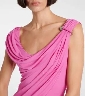 Versace Safety Pin Draped Gown