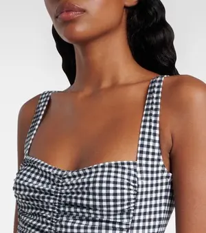 KARLA COLLETTO Ruched Gingham Swimsuit