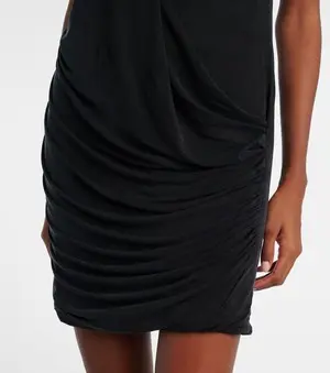 Balmain Draped Halterneck Jersey Minidress