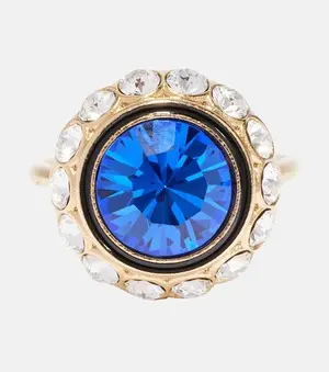 Valentino Garavani Vlogo Crystal-embellished Ring - Blue