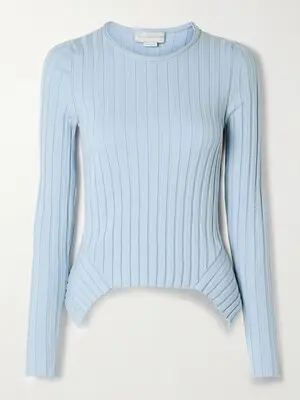 Stella McCartney Ribbed Cotton Top - Blue
