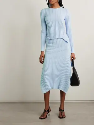 Stella McCartney Ribbed Cotton Top - Blue