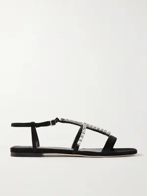 JIMMY CHOO Gwyn Crystal-embellished Sandals - Black