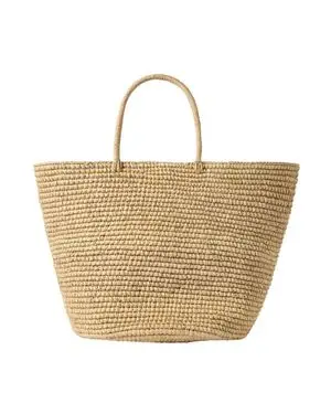SENSI STUDIO Woven Straw Tote - Brown