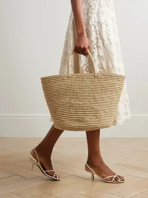 SENSI STUDIO Woven Straw Tote - Brown