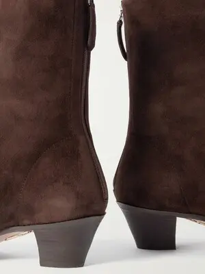 AQUAZZURA Brunswick Suede Ankle Boots - Brown