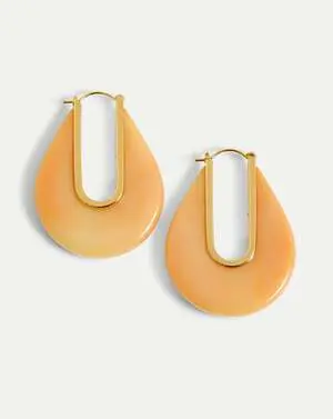 Veronica Beard Resin Drop Hoop Earrings - Sherbert