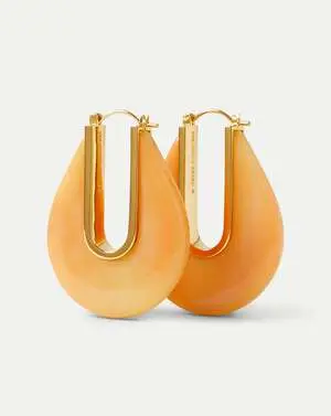 Veronica Beard Resin Drop Hoop Earrings - Sherbert