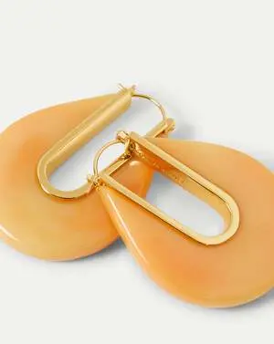 Veronica Beard Resin Drop Hoop Earrings - Sherbert
