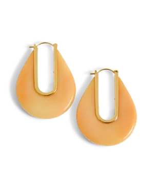 Veronica Beard Resin Drop Hoop Earrings - Sherbert
