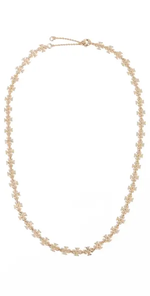 Tory Burch Icon Logo Chain Necklace - Tory Gold