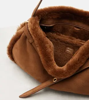 Miu Miu Aventure Suede Shoulder Bag - Brown