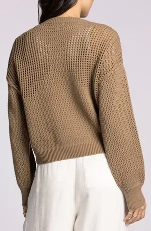 THREAD & SUPPLY Jasmine Cotton Mesh Sweater - Oak