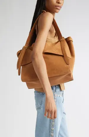 Coperni Cabas Suede Belted Tote - Brown