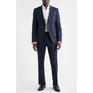 Hugo Boss Huge Slim Fit Solid Wool Suit - Dark Blue