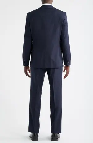 BOSS Huge Slim Fit Solid Wool Suit - Dark Blue