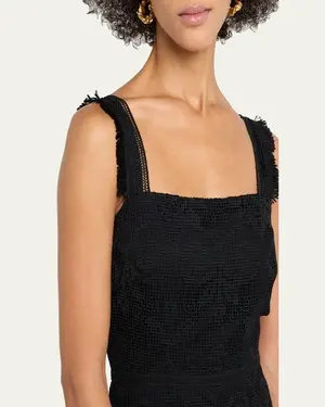 Kobi Halperin Mona Square-neck Lace Midi Dress