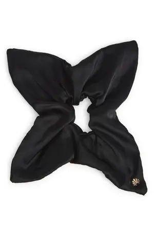 Lele Sadoughi Square Satin Scrunchie Jet