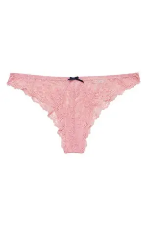 FLEUR DU MAL Bianca Lace Cheeky Briefs - Pink Lady