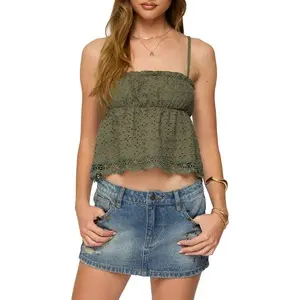 EDIKTED Orian Eyelet Cotton Babydoll Camisole