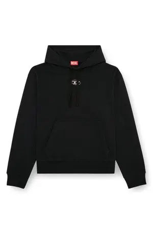 DIESEL® Oversized Metallic Logo Hoodie - Deep/ Black