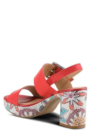 SPRING STEP SHOES Azucar Ankle Strap Sandal - Red Multi