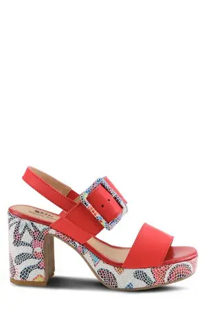 SPRING STEP SHOES Azucar Ankle Strap Sandal - Red Multi