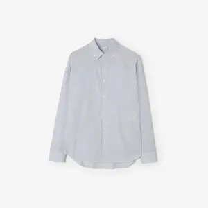 Burberry Relaxed Fit Striped Cotton Shirt - Blue/white