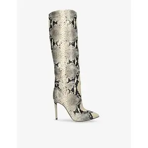 Paris Texas Stiletto 105 Python Leather Knee-high Boots
