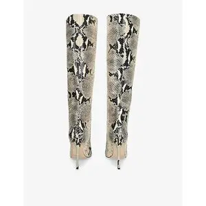 Paris Texas Stiletto 105 Python Leather Knee-high Boots