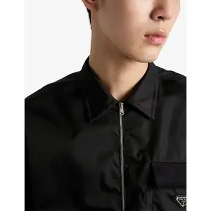 Prada Re Nylon Zip-up Woven Shirt