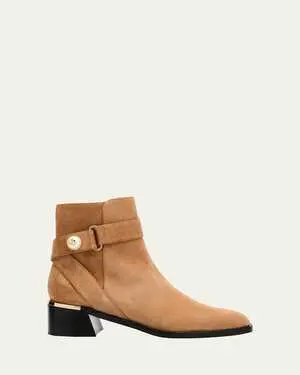 JIMMY CHOO Noor 45 Suede Ankle Booties - Toffee