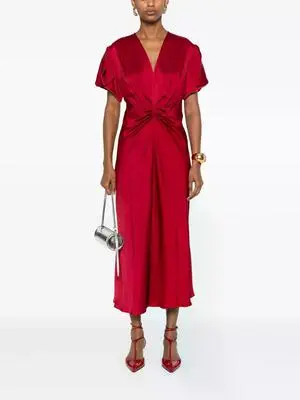 Victoria Beckham Gathered Detail Midi Dress