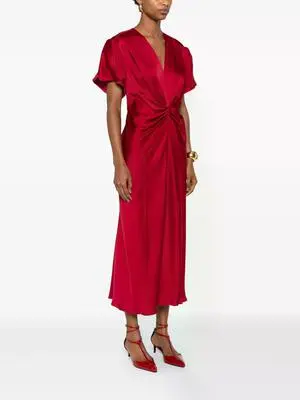 Victoria Beckham Gathered Detail Midi Dress