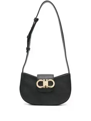 FERRAGAMO Mini Double Gancini Shoulder Bag - Black