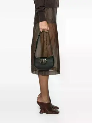 FERRAGAMO Mini Double Gancini Shoulder Bag - Black