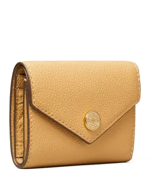 Tory Burch Pebble Leather Small Envelope Wallet - Biscotti