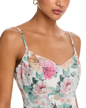 Aqua Blooms Mini Dress