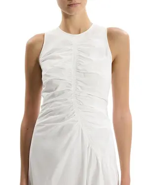 Theory Ruched Sleeveless Dress - White