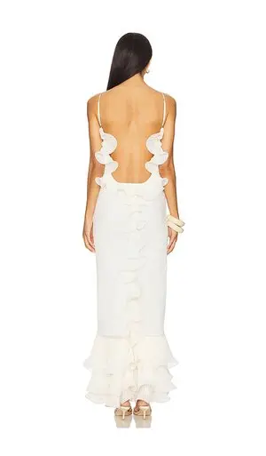 Delfi Delina Ruffled Crepe Maxi Dress