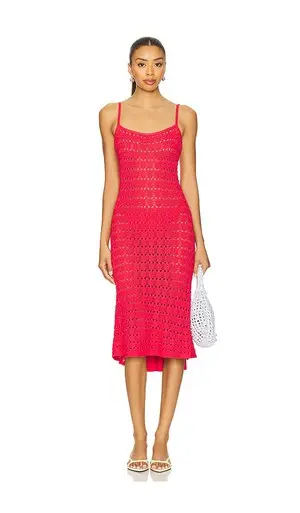 PQ SWIM Peggy Knit Midi Dress - Red
