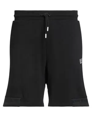 EA7 Cotton Blend Athletic Shorts With Drawstring Waist