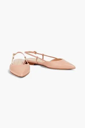 GIANVITO ROSSI Ascent 05 Leather Slingback Flats