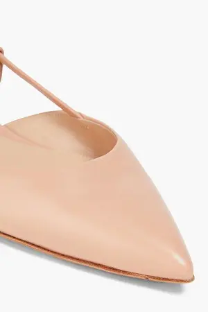 GIANVITO ROSSI Ascent 05 Leather Slingback Flats
